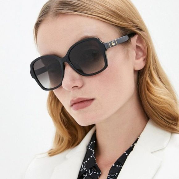 Gucci | Accessories | Gucci Gg765sa 00 Sunglasses Black Gray Butterfly ...